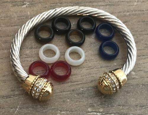 Premier Designs Cable Cuff Bracelet Interchangeable Convertible Color Rings | eBay