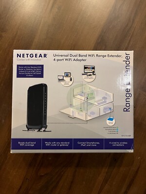 Netgear Universal Dual Band WiFi Range Extender, 4-Port Wifi Adapter ...