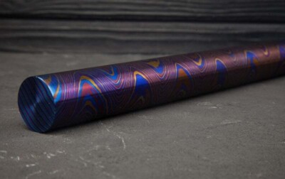Titanium damascus rod 0.63" diameter x 10.6" long (16m x 270mm ...