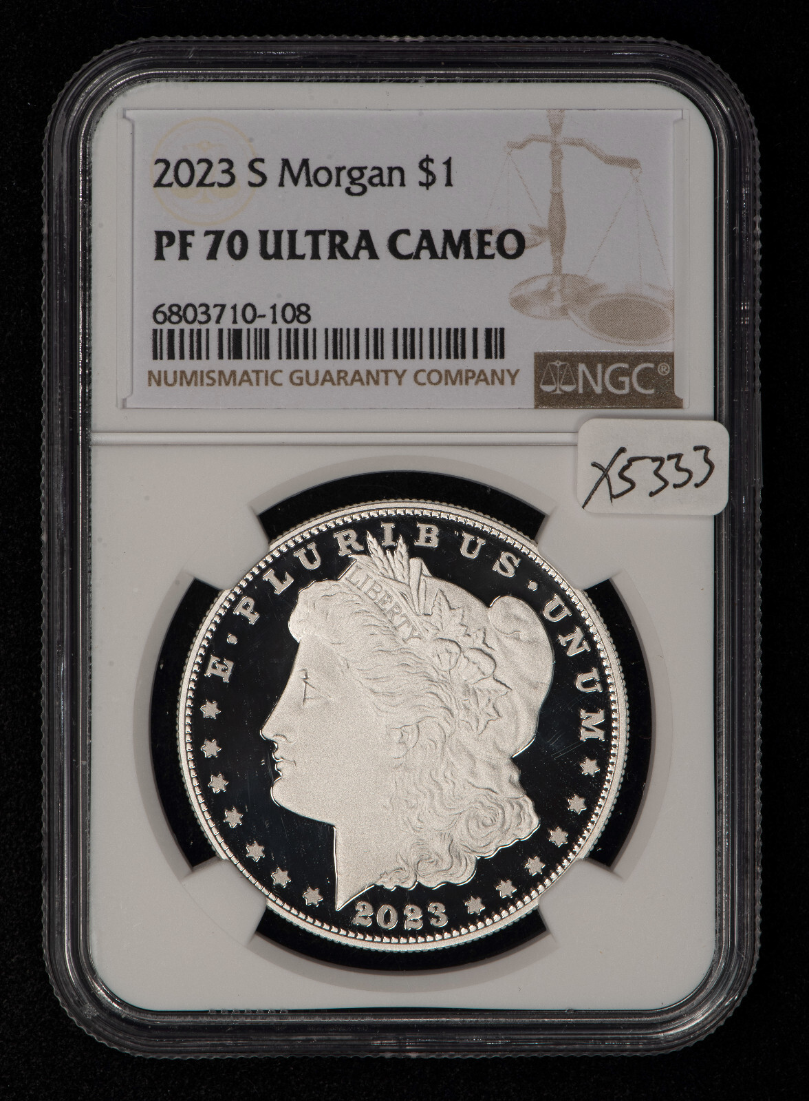 2023-S $1 Morgan Silver Dollar - Proof - PQ White Coin - NGC PF 70 ...