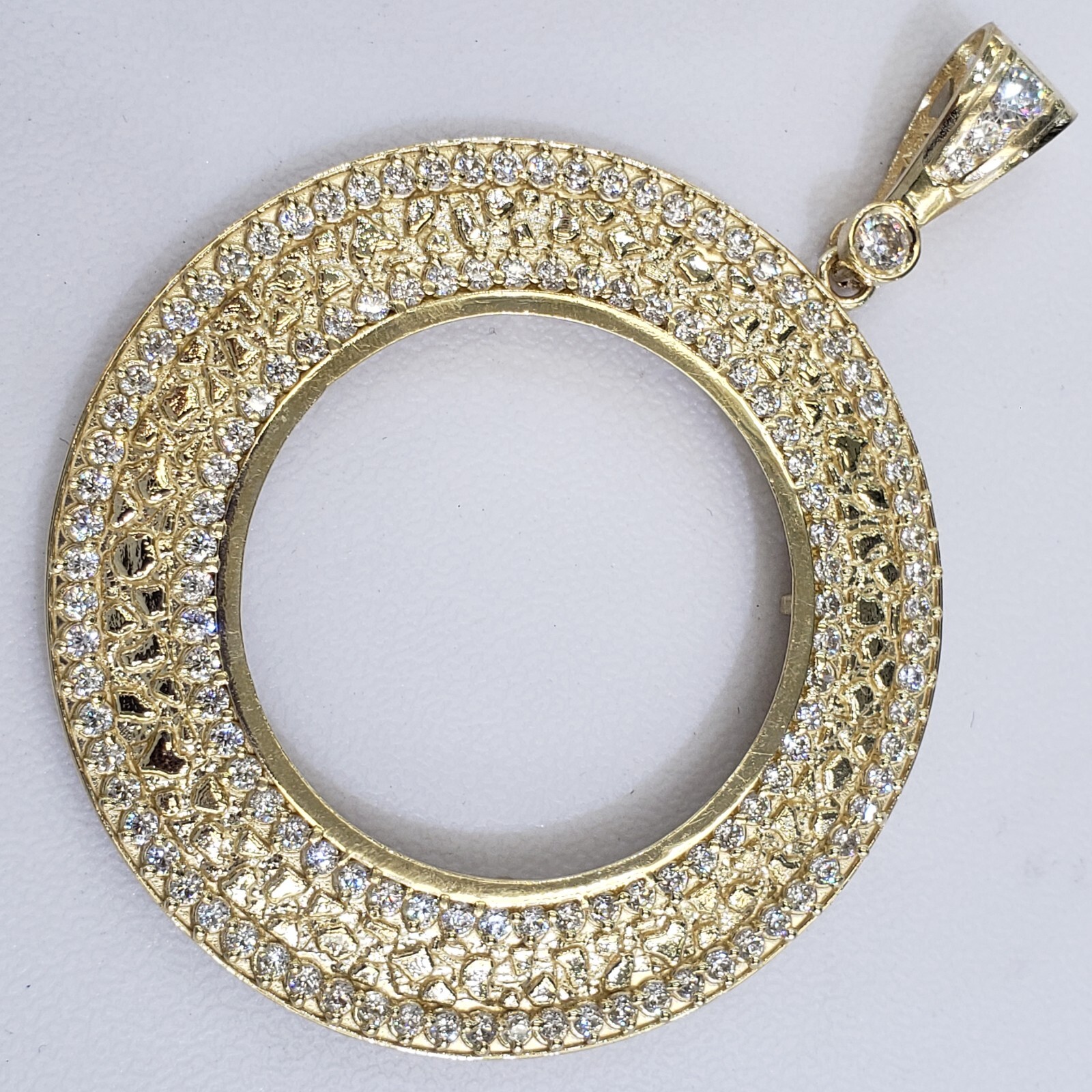 14k solid gold Nugget 50 pesos centenario Coin Bezel Frame pendant ...