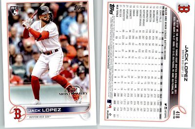 Jack Lopez 2022 Topps 582 Montgomery Stamped Set #418 Red Sox | eBay