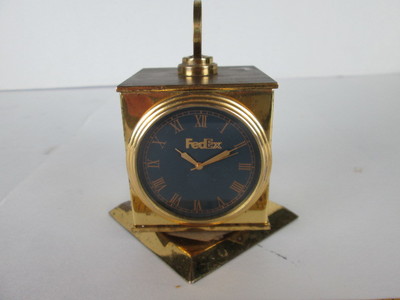FedEx Clock with Picture Frame Box Brass Color Rotating Desktop ...