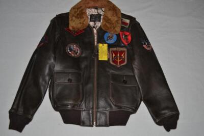 AUTHENTIC TOP GUN OFFICIAL SIGNATURE SERIES JACKET LEATHER BROWN ...