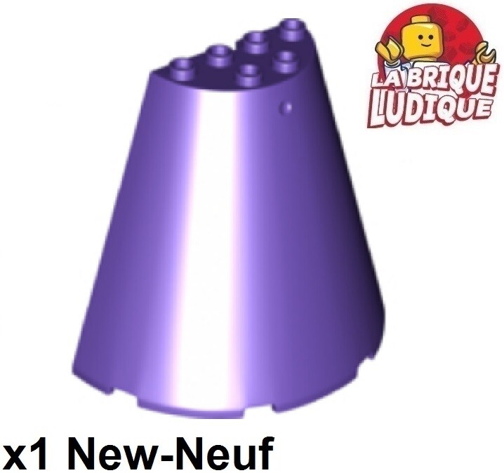 Lego 1x Cone 8x4x6 half toit roof cockpit violet/dark purple 47543 NEUF ...