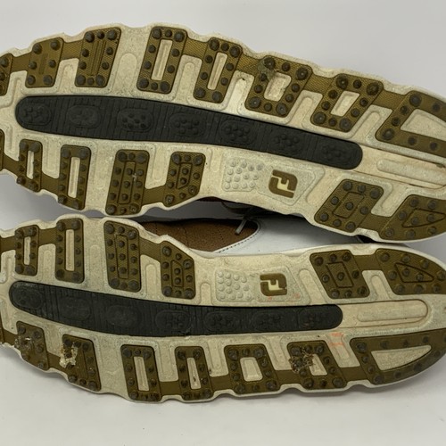 FootJoy FJ Pro SL Mens Spikeless Golf Shoes Size 12 White Brown Leather ...