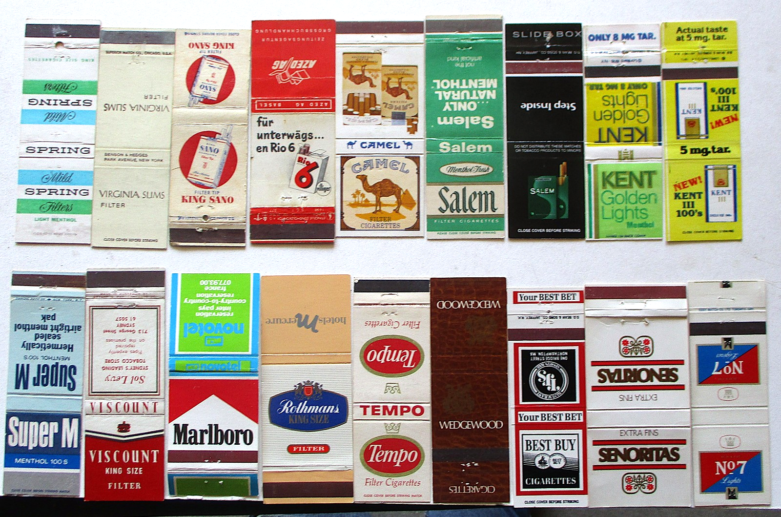 47 MATCHCOVER WORLD WIDE CIGARETTE ADVERTISING DIFF. SIZES | eBay