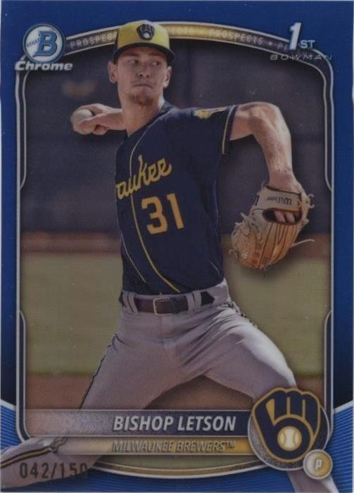 2025 Bowman - Chrome Prospects Bishop Letson #BCP-30 Blue Refractor ...