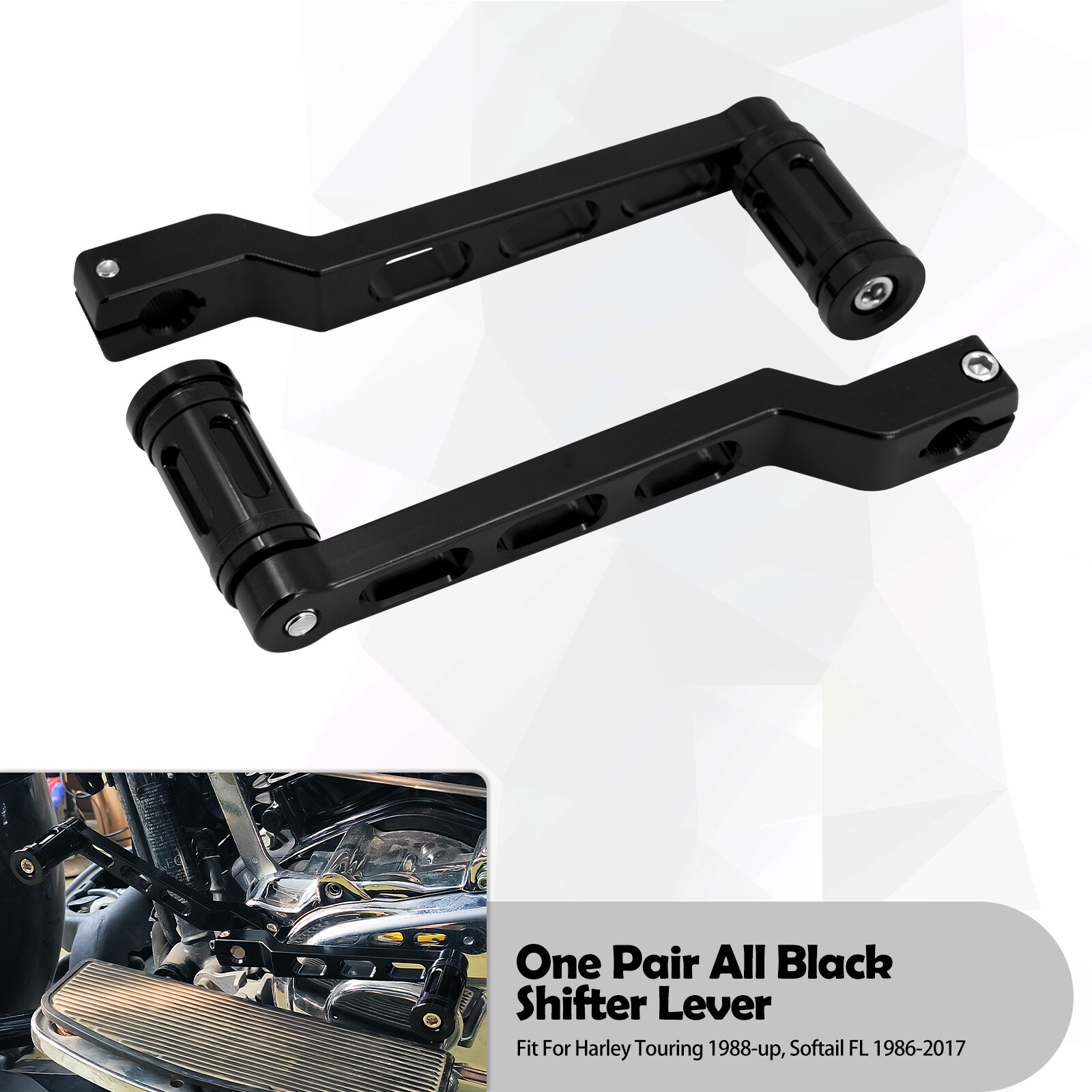 Black Heel Toe GearShifter Shift Lever W/ Pedal Peg Fit For Touring ...