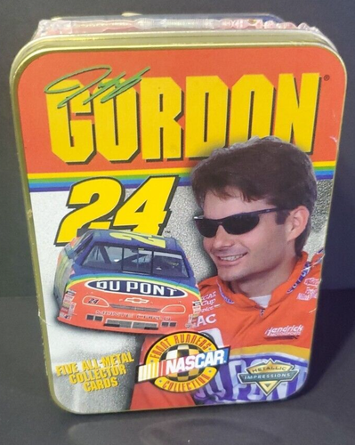 Jeff Gordon #24 Five All-Metal Collectors Cards w/Tin Box 1997 SEALED ...