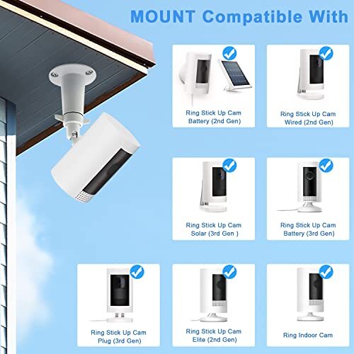 2 Pack Metal Security Camera Metal Wall/ceiling Mount Adjustable Indoor ...
