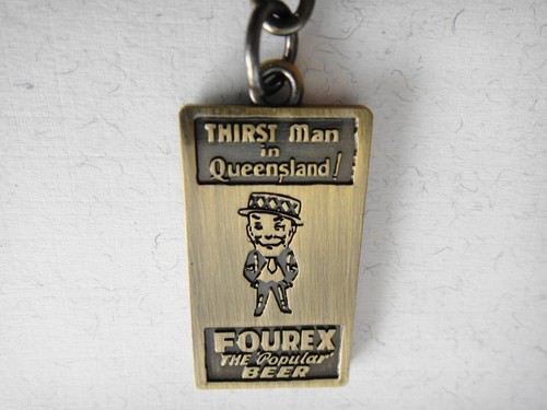 MISTER FOUREX EFFIGY XXXX BEER METAL ANTIQUE FINISH BRASS KEY RING NEW ...