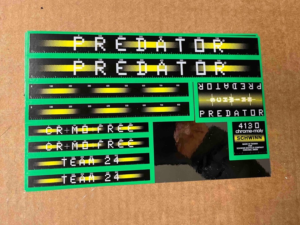 Schwinn Approved Predator BMX Team 24 Bicycle Bike Green Black Decal ...