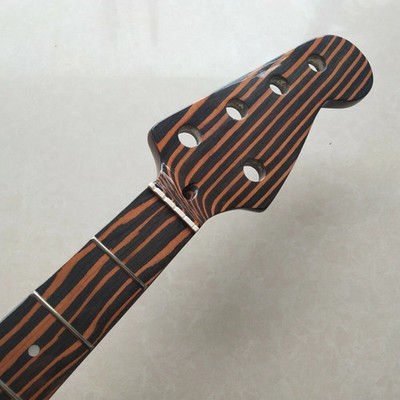 DIY Zebra wood 5 string Bass guitar neck 20 fret 34 inch Fretboard ...