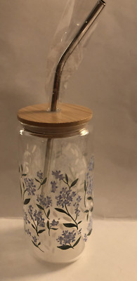 1canoe2 Glass Tumbler with lid - floral design | eBay