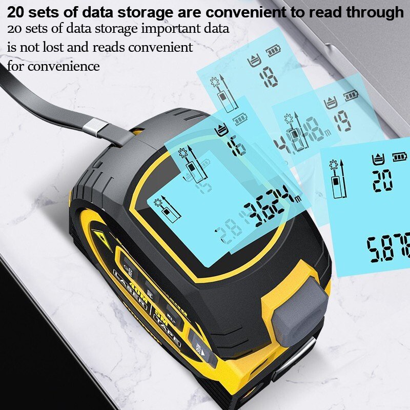 3 In 1 Laser Tape Measure Rangefinder 5m Tape Ruler Infrared High ...