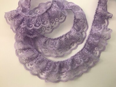 Lavender Double Ruffled Lace Trim, 2 Tier Lace, 2 YARDS | eBay