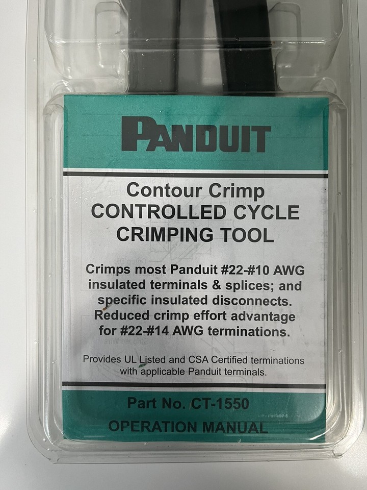 Panduit Ct-1550 10 3/4 In Crimper 22 To 10 Awg 74983532438 | eBay