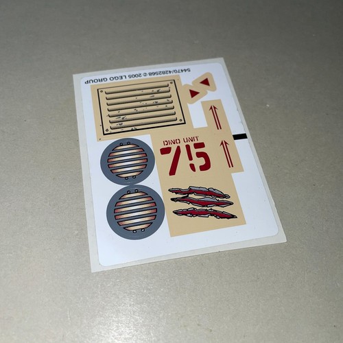 *New Lego Dino Original Sticker Sheet 4WD Trapper 7296/Fire Hammer ...