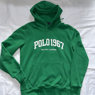 Polo Ralph Lauren Men's Green Polo 1967. Fleece Lined Pullover Hoodie ...