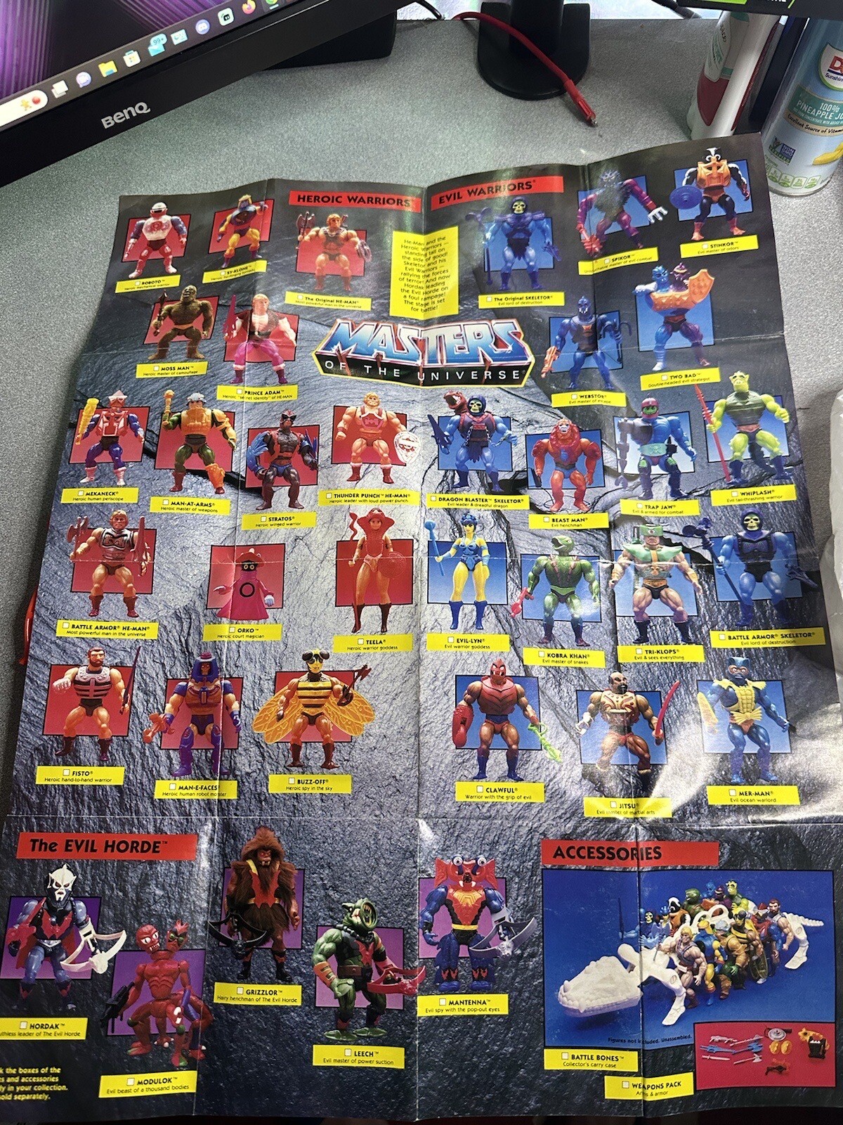 MOTU Masters of the Universe action figures poster 1985 | eBay
