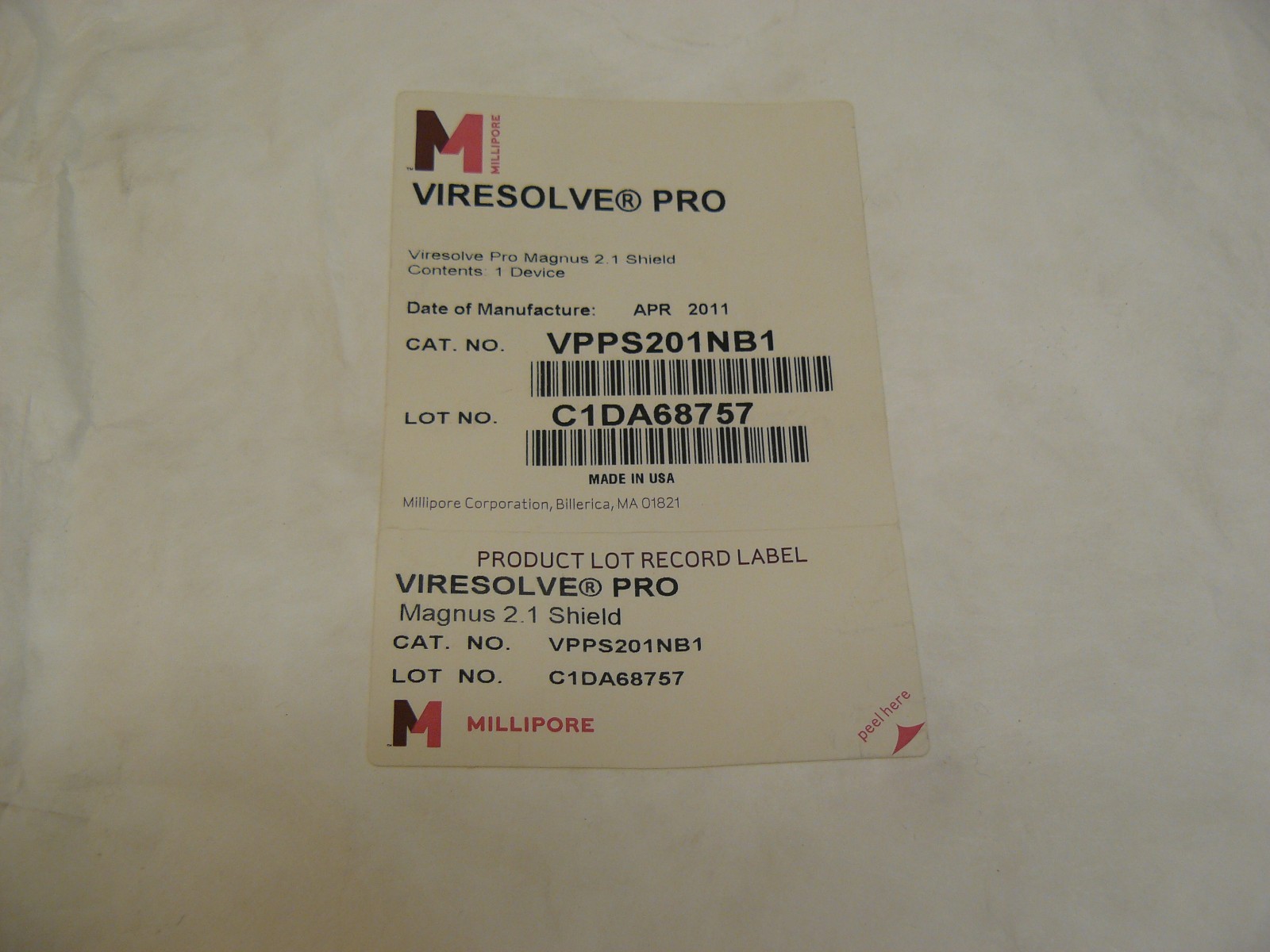 MILLIPORE VIRESOLVE PRO VPPS201NB1 MAGNUS 2.1 SHIELD FILTER NEW | eBay