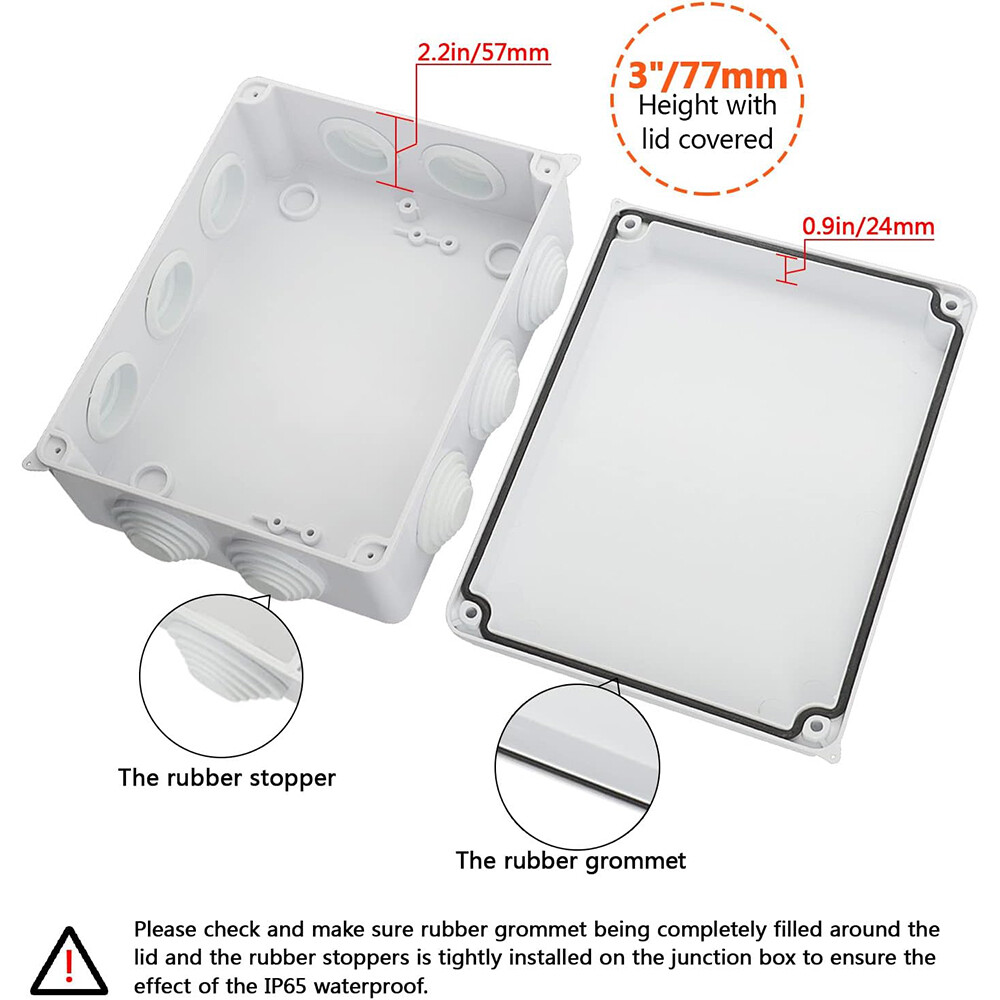 Electrical Project Enclosure ABS Plastic Junction Box Waterproof Rubber ...
