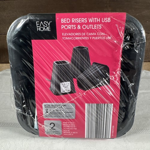 Easy Home 7" Bed Risers 4 Pack With 2 USB Ports & 2 Power Outlets New ...