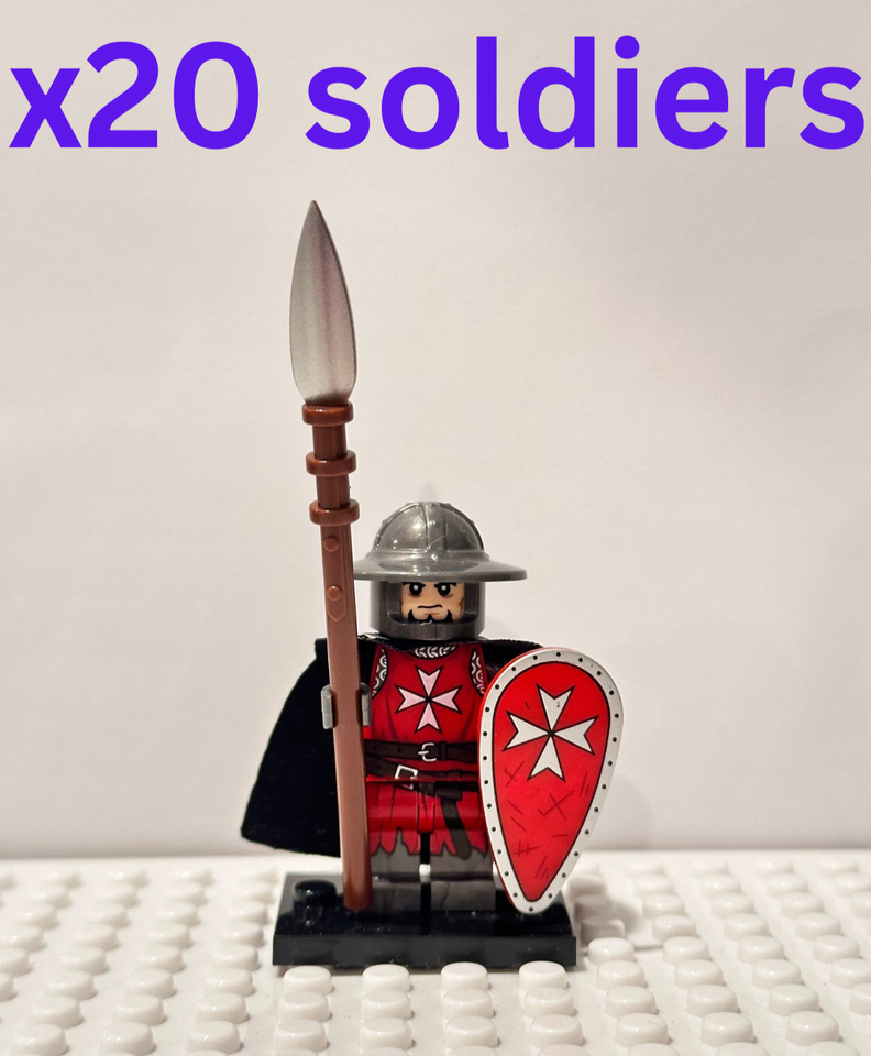 Interlocking Brick Knight Minifigures x20 Medieval Romans Spartans ...