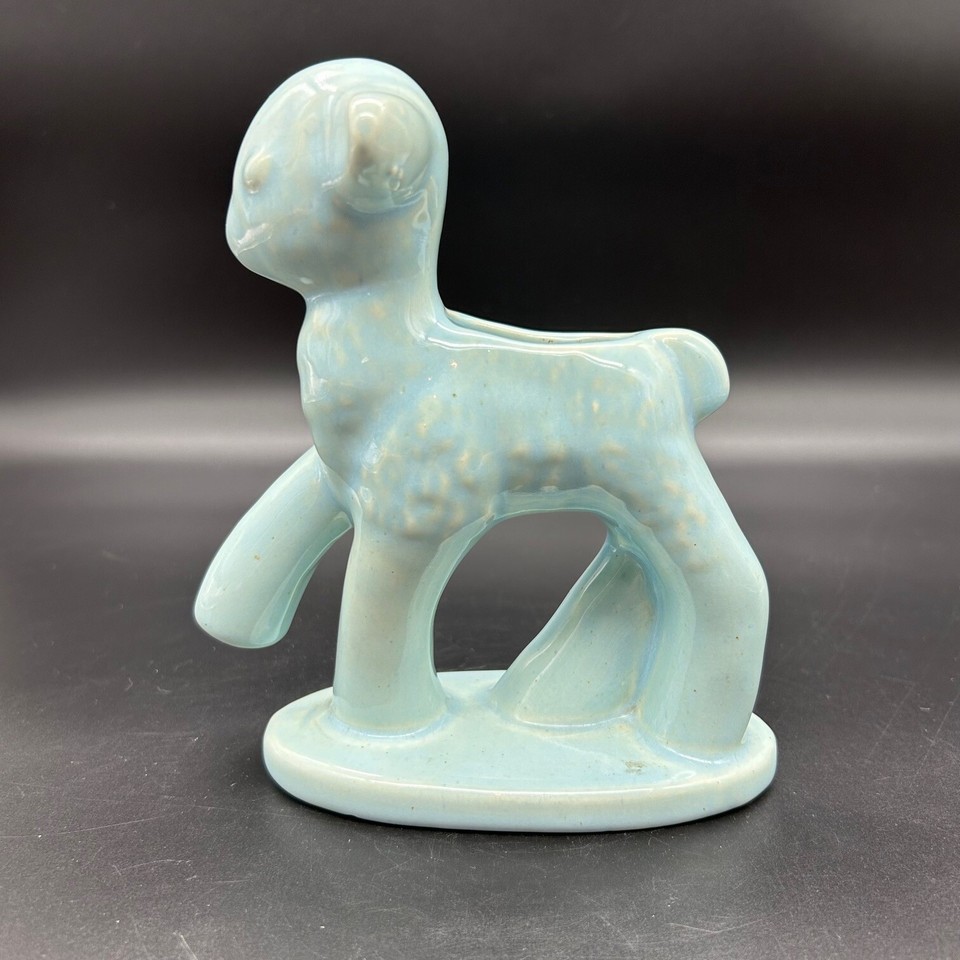 Vtg Haegar Pottery Baby Blue Ceramic Lamb Nursery Planter Mid Century ...