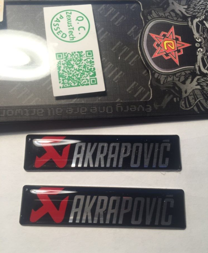 2x AKRAPOVIC Exhaust Heat Resistant Foil Car Auto Emblem Badge Decal ...
