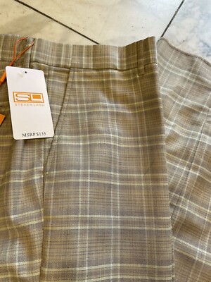 NWT STEVEN LAND Men's Multi Color Plaid Pants Flat Front Size 46 | eBay