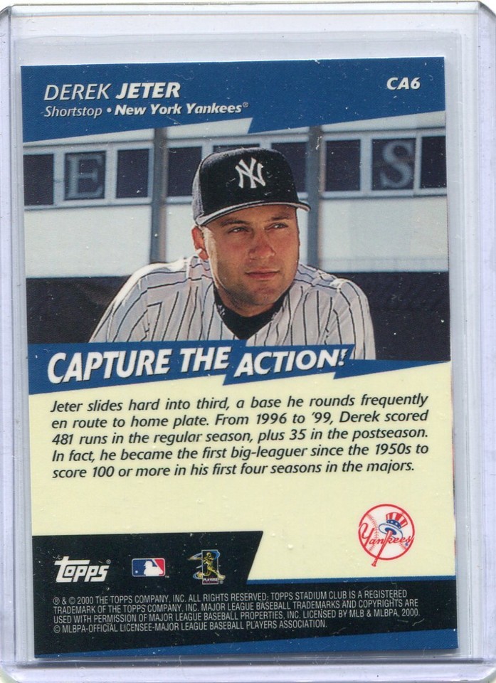 2001 Topps Capture The Action Baseball Card Derek Jeter Yankees MINT ...