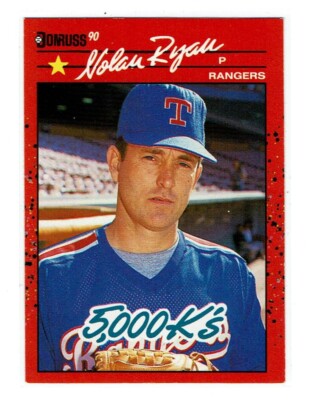 Mint 1990 Donruss # 659 Nolan Ryan 5000 K’s EXTREMELY RARE Error Card ...