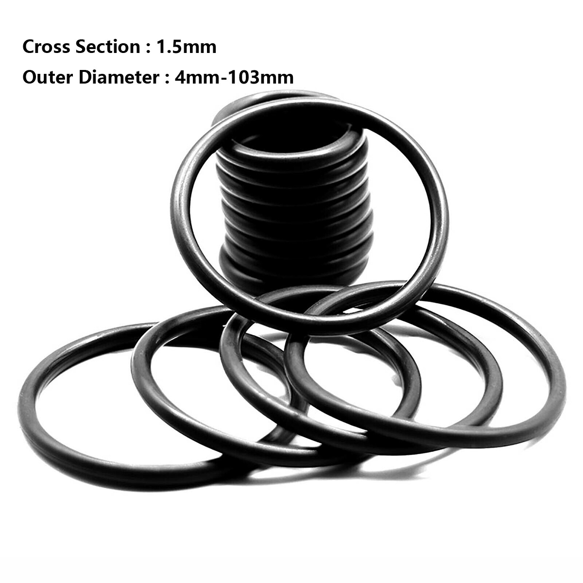 1.5mm Cross Section O Rings Pack of 5 x Nitrile Rubber Seals NBR - 4 to ...