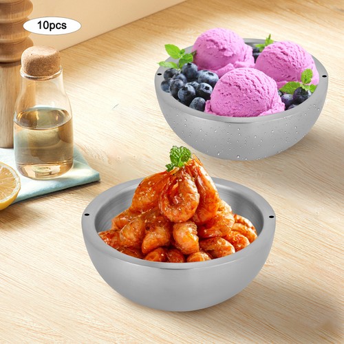 10 PCS Stainless Steel Salad Bowls Silver Salad Bowl With Water ...