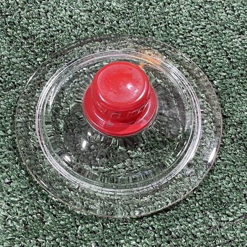 Vintage Tom's Peanuts Embossed Red Knob Clear Glass Jar Lid LID ONLY #1 ...