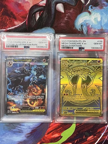 SEQUENTIAL PSA 10 PHANTASMAL FLAMES MEGA CHARIZARD X EX 125 & 130 ...