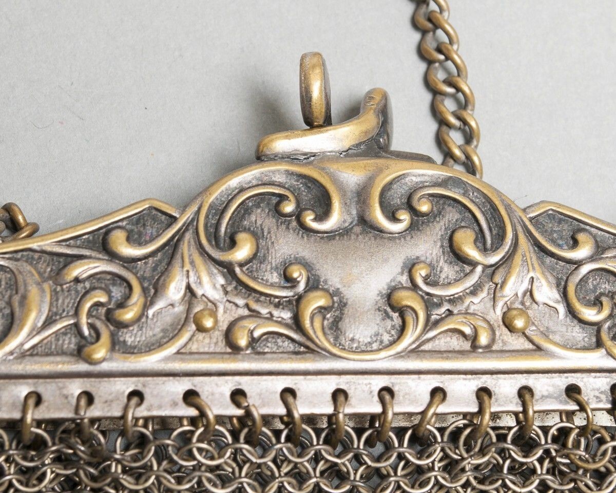 Antique Victorian German Silver Mesh Chainmail Handba… - Gem