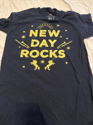WWE New Day Rocks Wrestling T-Shirt Sz M Navy Authentic Wear Big E Kofi ...