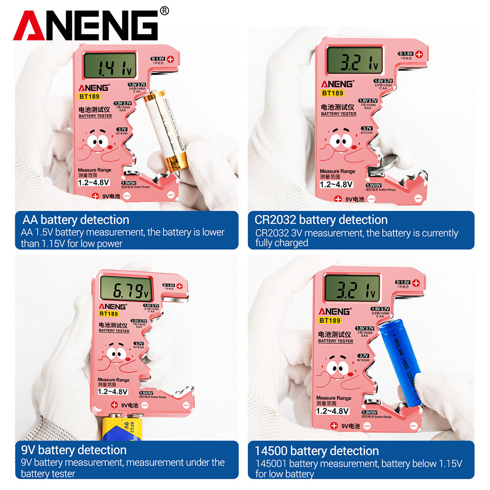 Battery Checker LCD Display Battery Life Tester Portable Small Battery ...