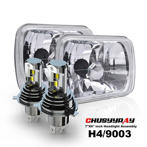 for Chevrolet C10 C20 C30 1981-1986 Pair 7x6" 5x7 LED Headlights Hi/Lo ...