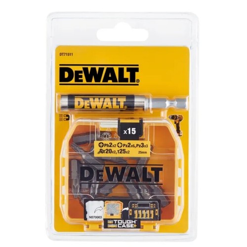 Dewalt 15 Piece PH2 PZ2 Pz3 T20 T25 Screwdriver Bits + Magnetic Bit ...