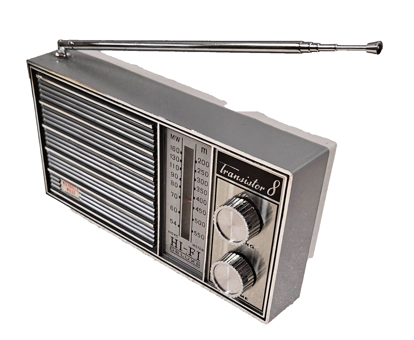 1968 VTG Wendell West Hi-Fi Deluxe 8 Transistor Radio CR-7A Portable AM ...
