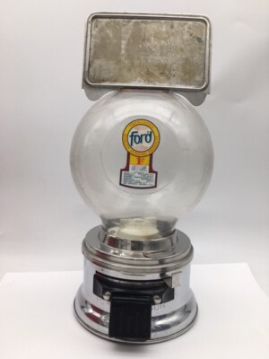 Vintage Penny 1 Cent Ford Gum Gumball Machine with Advertisement Topper ...