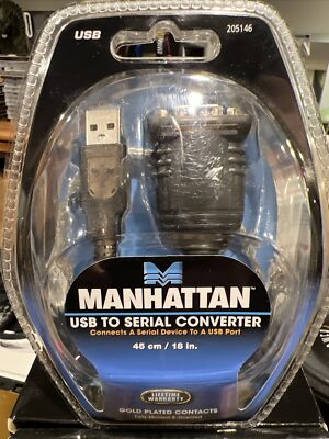 Manhattan 205146 USB to Serial Converter 18" with Gold Plated Contacts ...