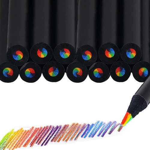1/3/5 Pcs 7 Color Gradient Rainbow Pencils Large Color Pencils For Art ...