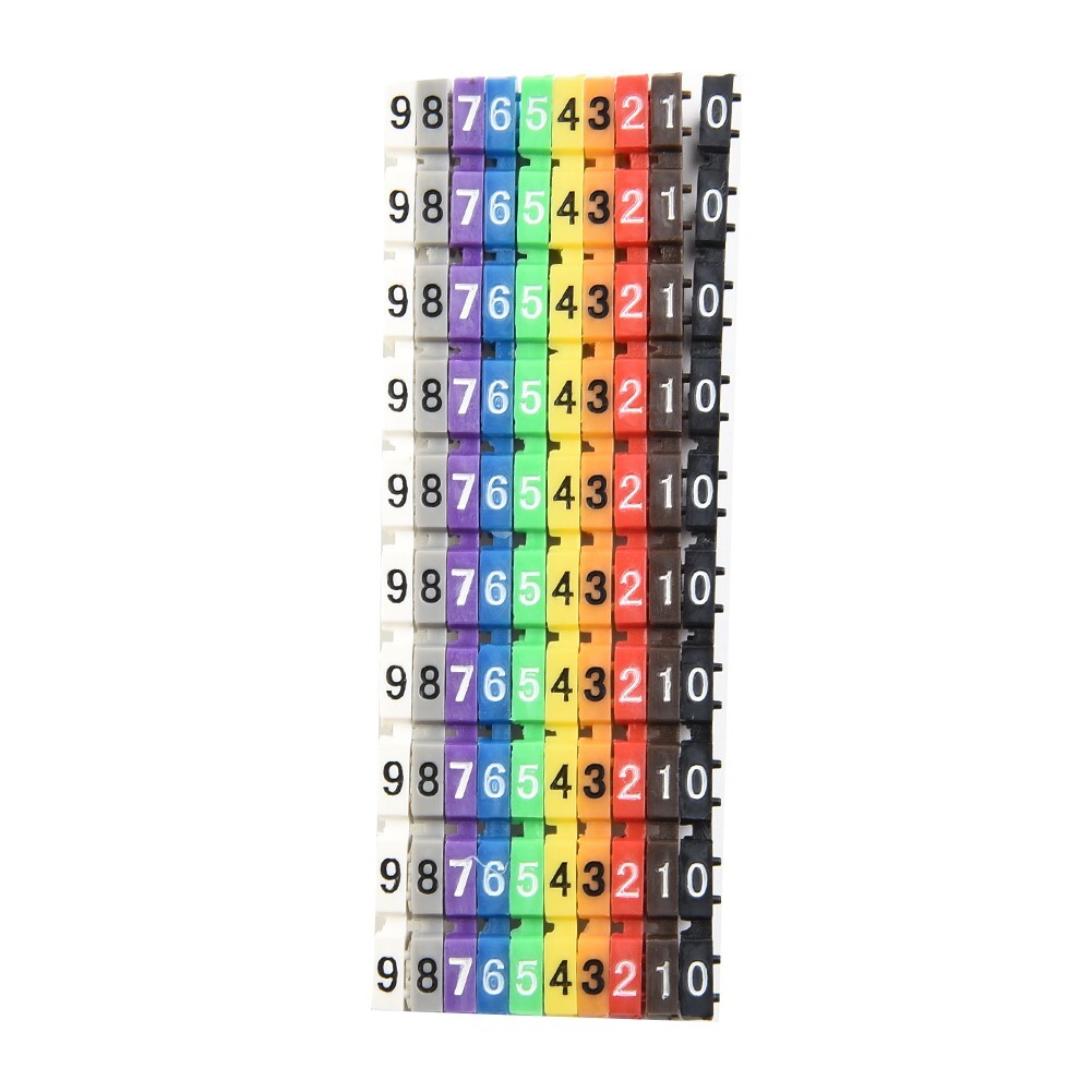 Wire Number Box Electrical Equipment 100Pcs Cable Markers Number Tag ...