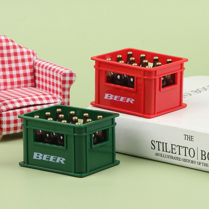 1:12 Dollhouse Mini Beer Drink Bottle Beer Box Drink Box Bar Kitchen ...