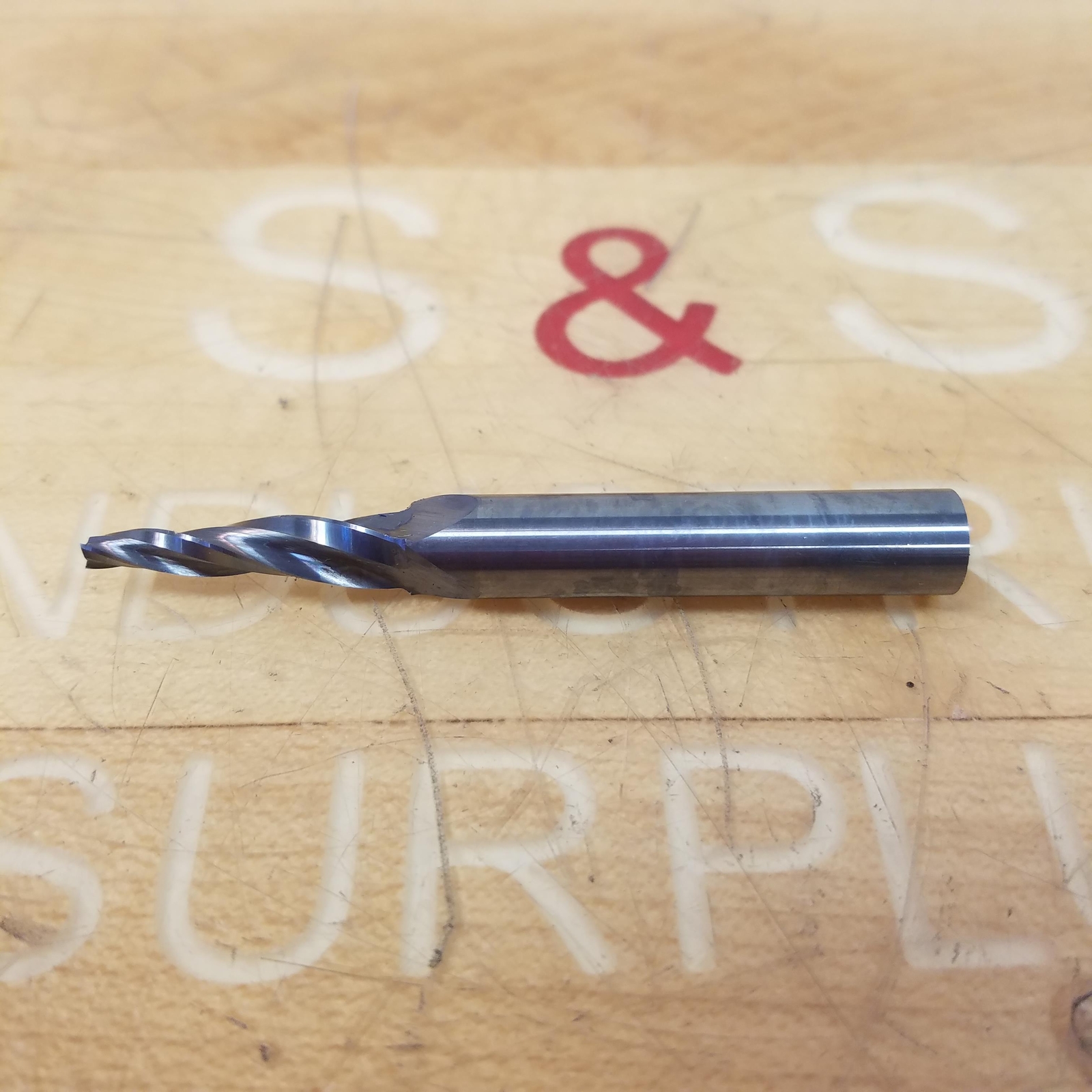 Wolverine C5-B-4 3 Flute Tappered End Mill 3" Overall Length 3/8" Shaft ...